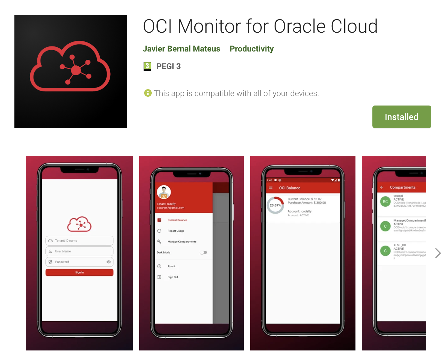 OCI Monitor for Android – Oracle Cloud Blog